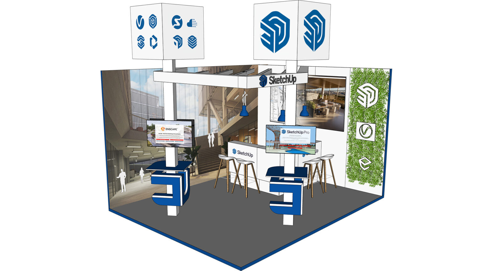 A Booth for SketchUp created with SketchUp | Design8 bv