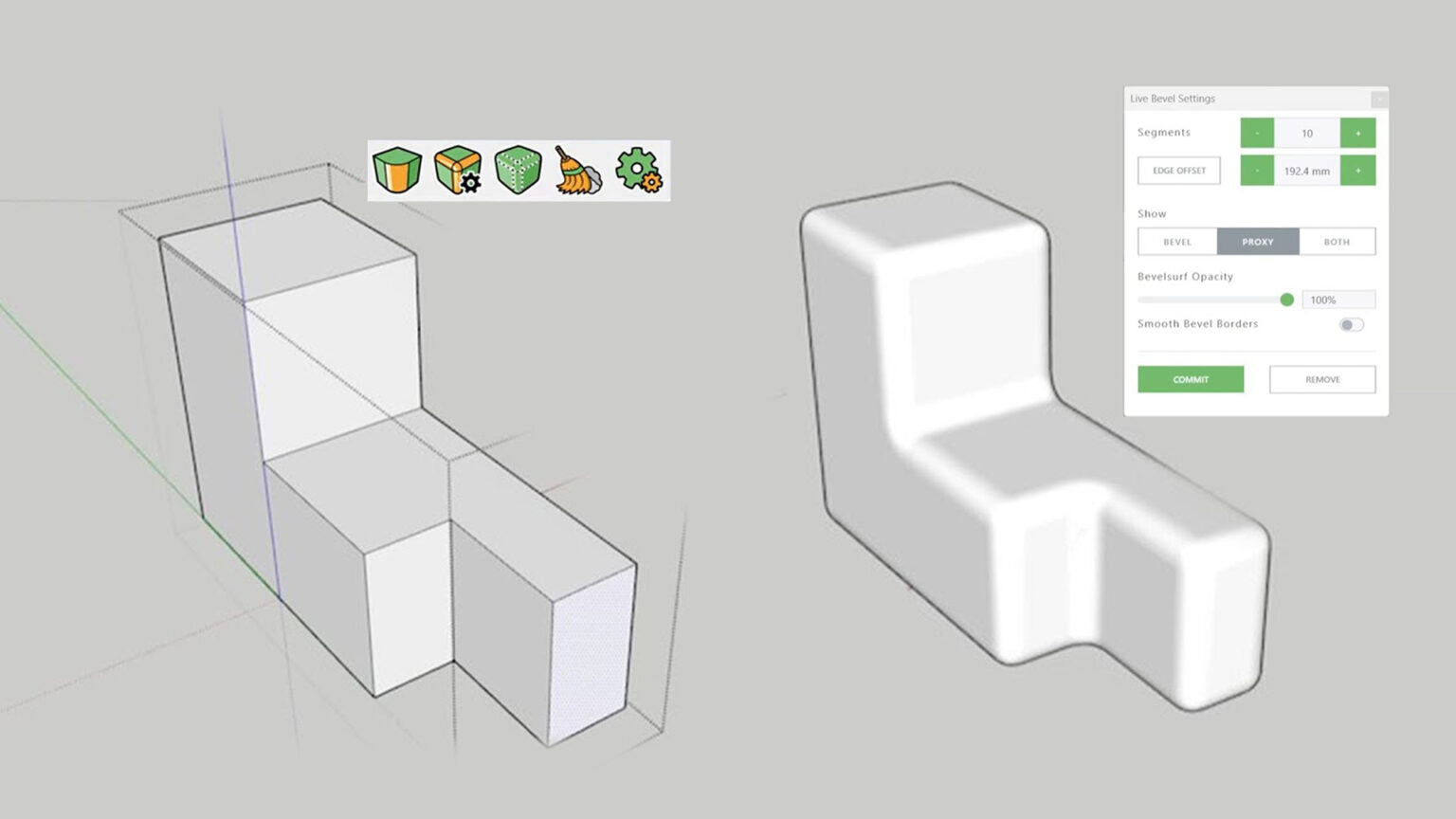 Bevel | Easily rounded edges in SketchUp